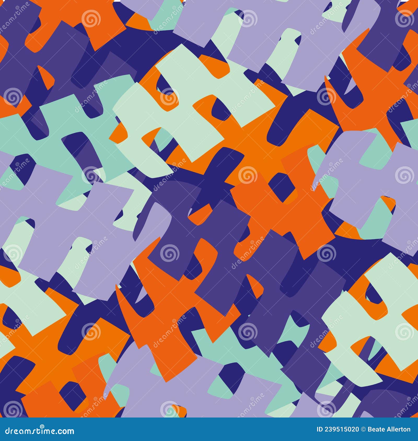 Abstract Jigsaw Puzzle Vector Seamless Pattern. Colorful Background ...