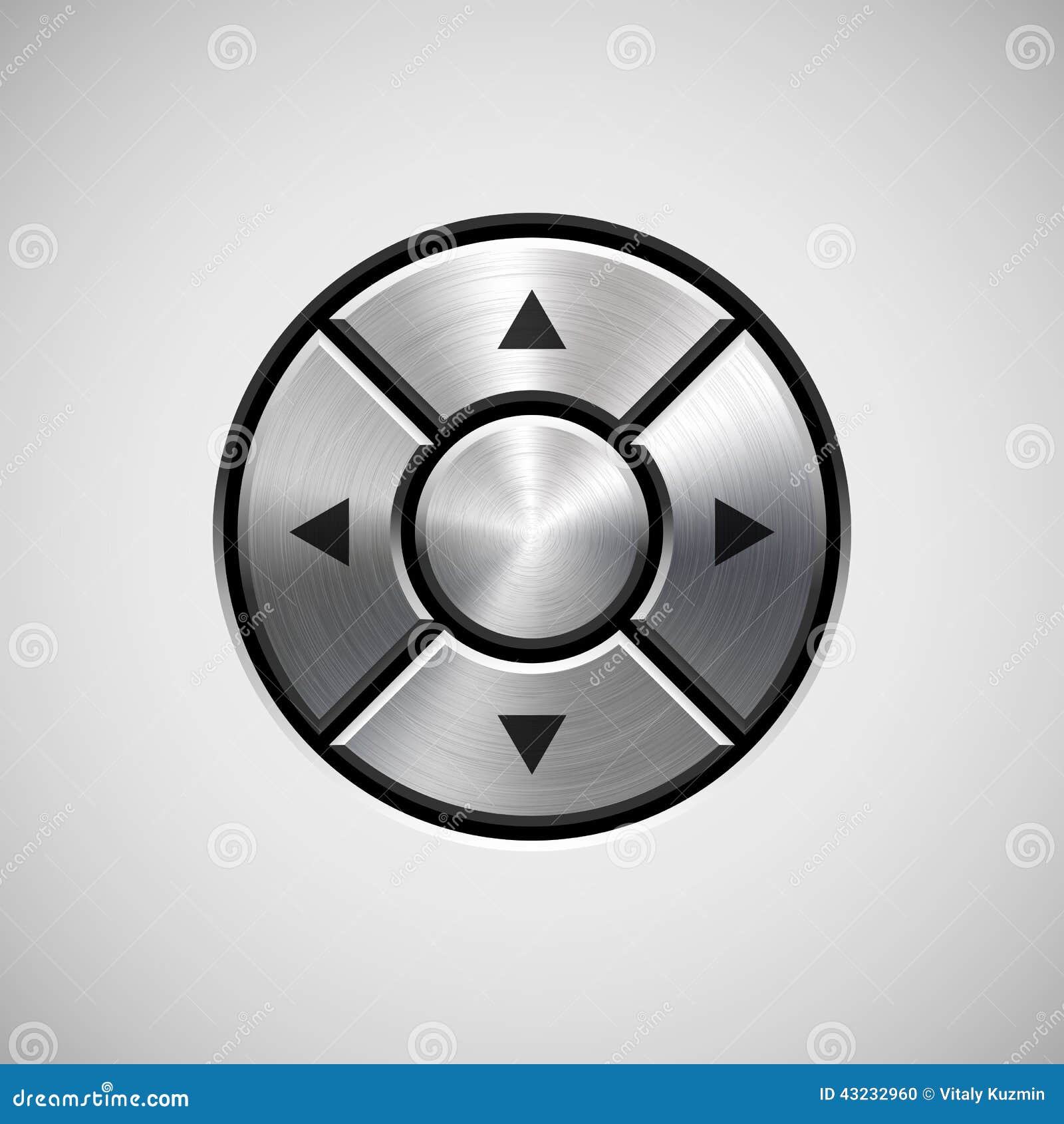 Abstract Joystick Button with Metal Texture Stock Vector - Illustration ...
