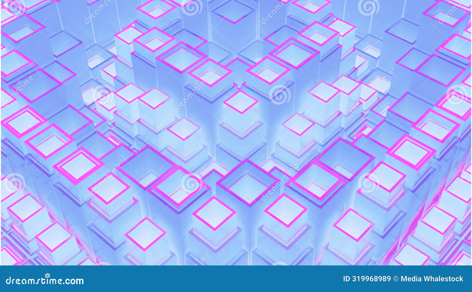 Abstract Jumping Square and Cube Forms Structure. Design. Up and Down ...