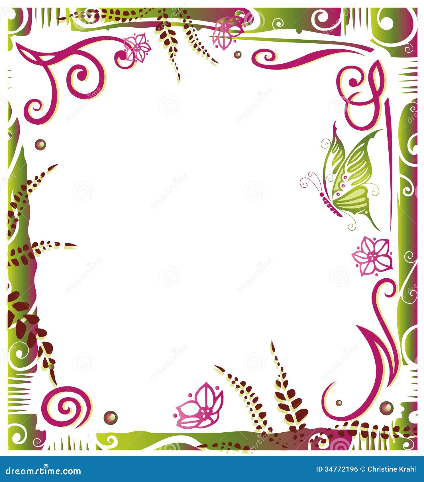 Abstract kader, bloemen vector illustratie. Illustration of grafisch ...