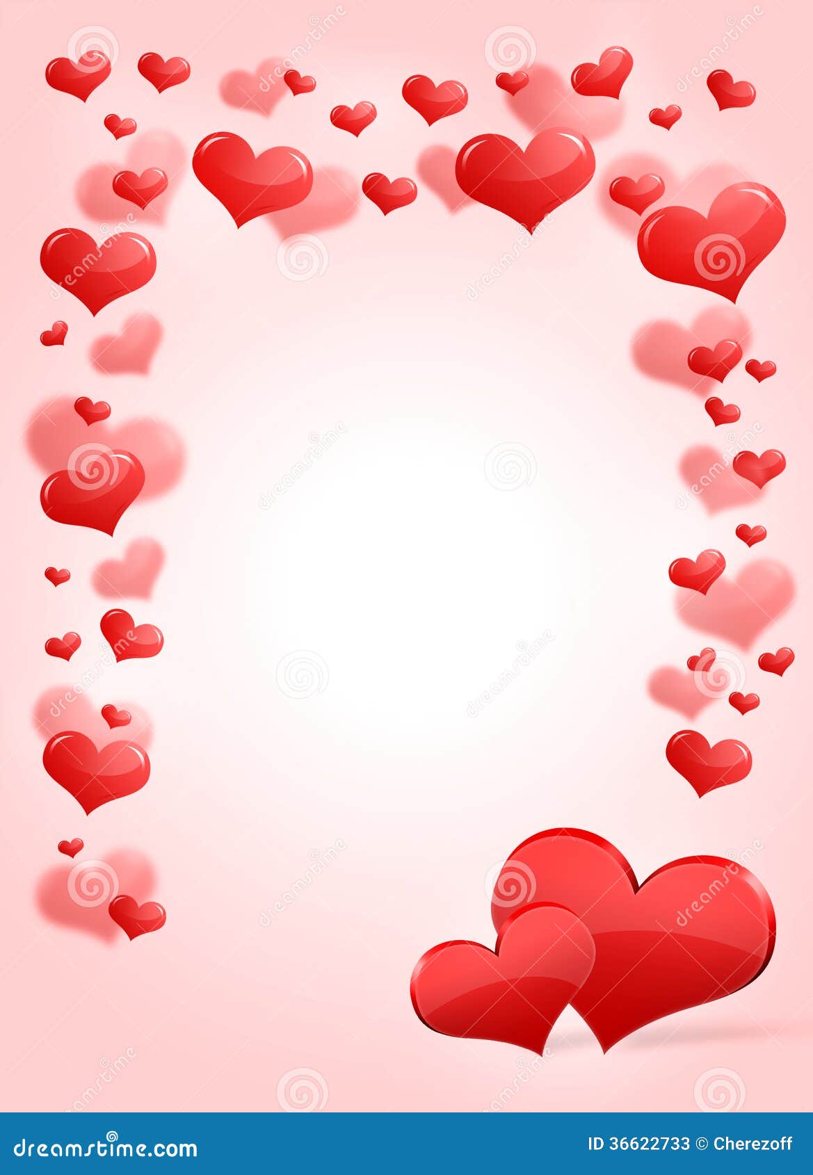 Abstract Kader Met Rode Harten Stock Illustratie - Illustration of ...