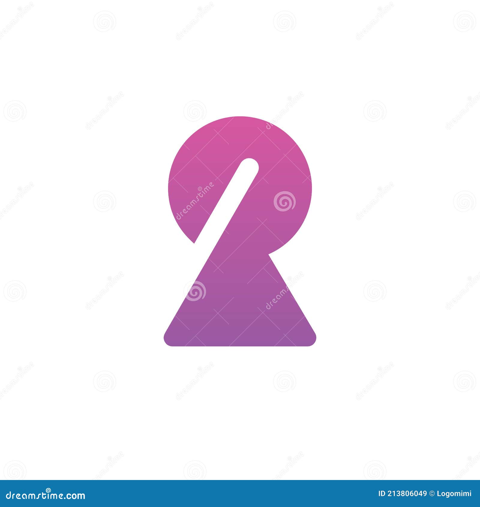 Abstract Key Hole Logo Design, Second Lock Symbol, Number 2 Keyhole ...