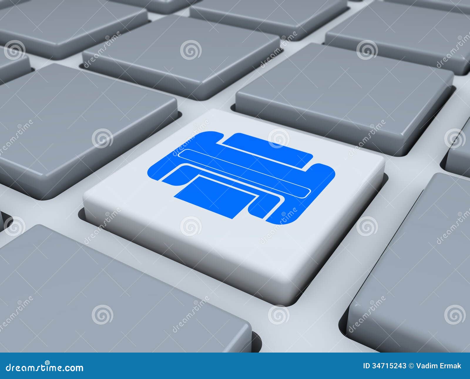 Abstract Keyboard with Printer Button Stock Illustration - Illustration ...
