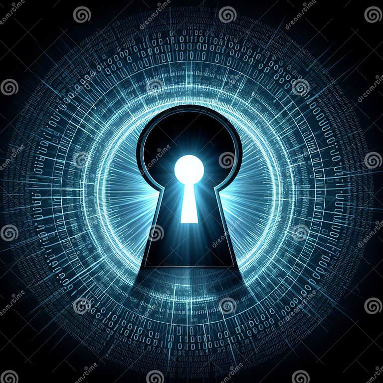 Abstract Keyhole with Digital Background Stock Image - Image of concept ...