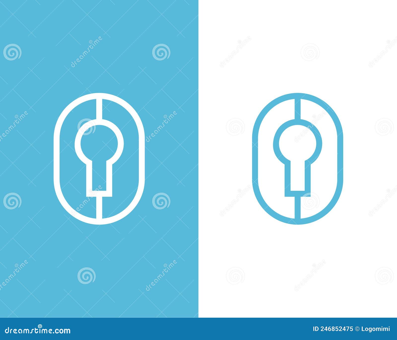 Abstract Keyhole Logo in Line Art Style Stock Vector - Illustration of ...