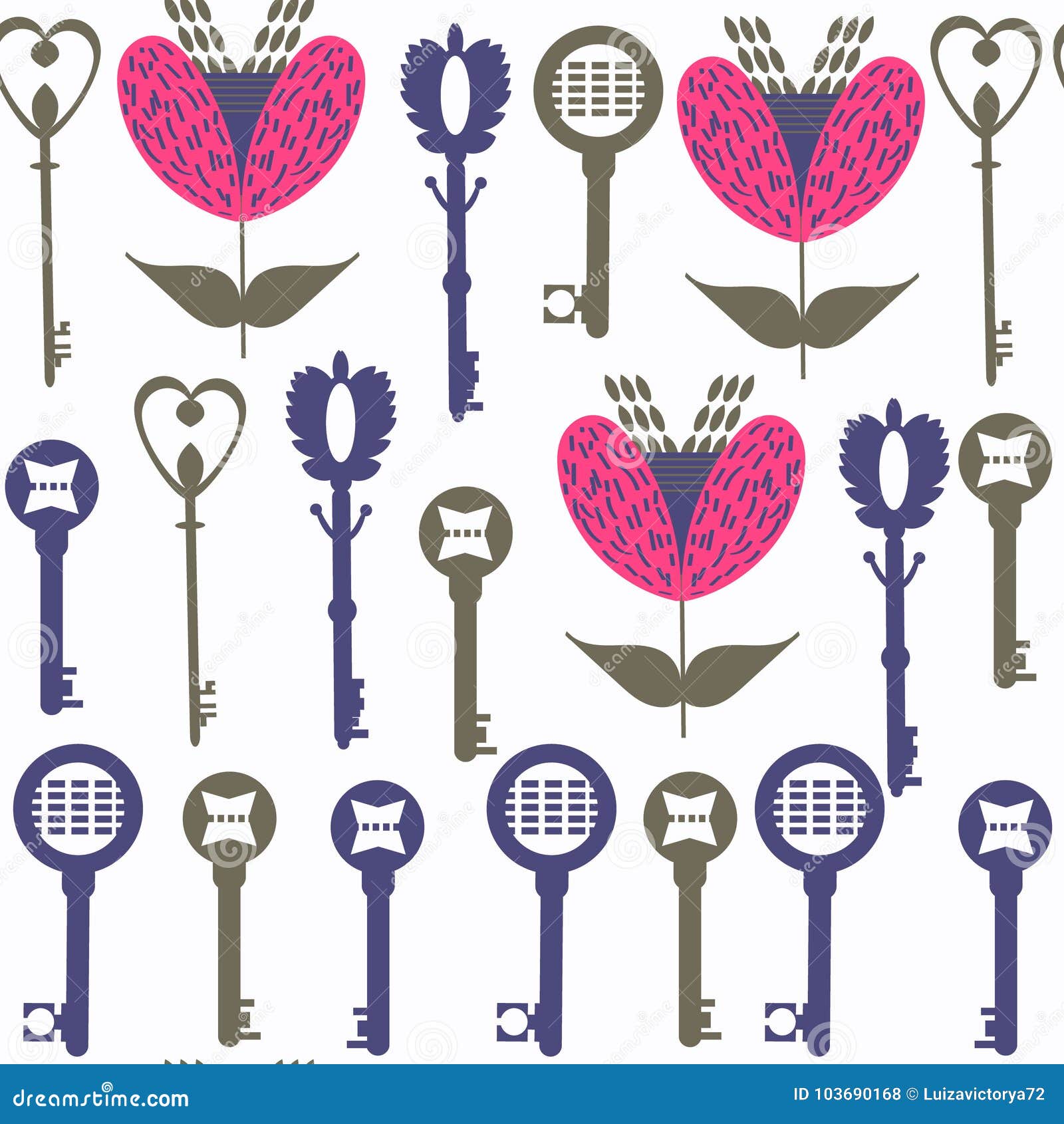 Abstract Keys Seamless Pattern. it is Located in Swatch M Stock Vector ...