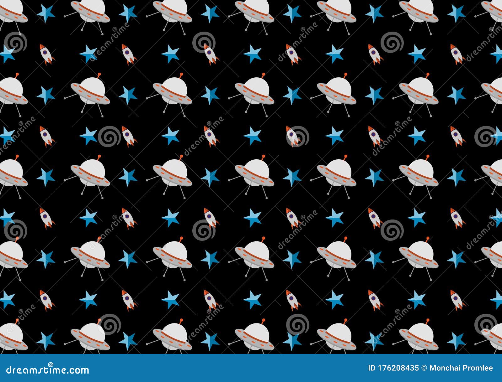 Abstract Kid Science Pattern Science Pattern With Spacecraft Design ...