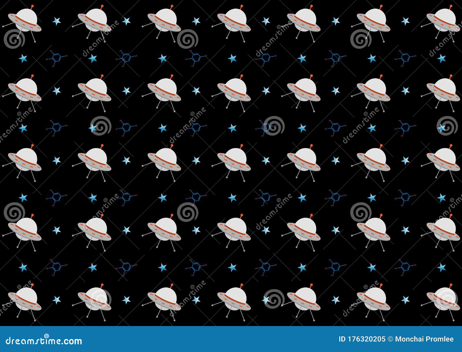Abstract Kid Science Pattern Science Pattern With Spacecraft Design ...