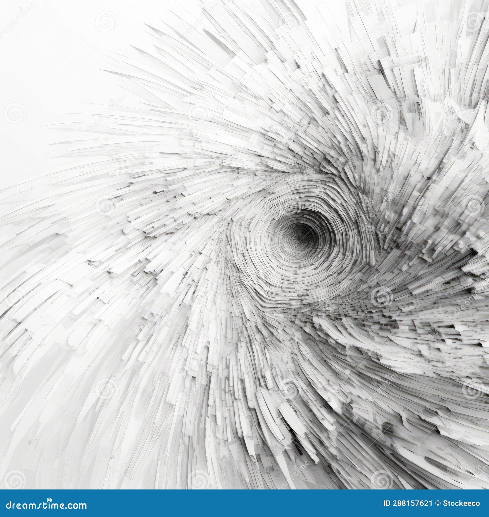 Abstract Kinetic Art: Exploding Spiral in 3d Stock Illustration ...