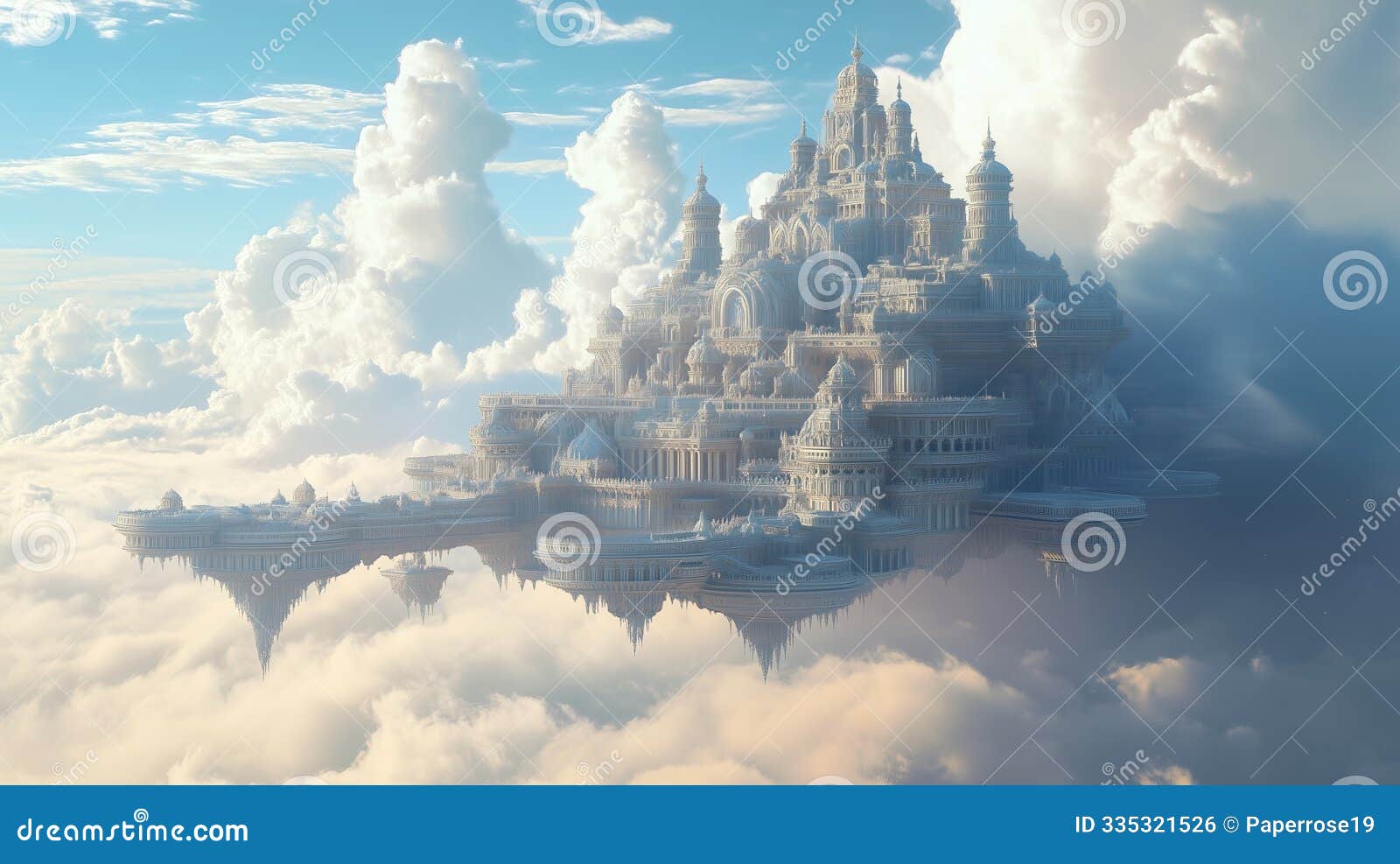 Abstract Kingdom of Heaven. Palace in the Sky Stock Photo - Image of ...