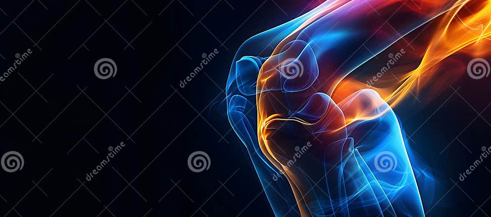 Abstract Knee Joint with Blue and Orange Gradient Stock Illustration ...