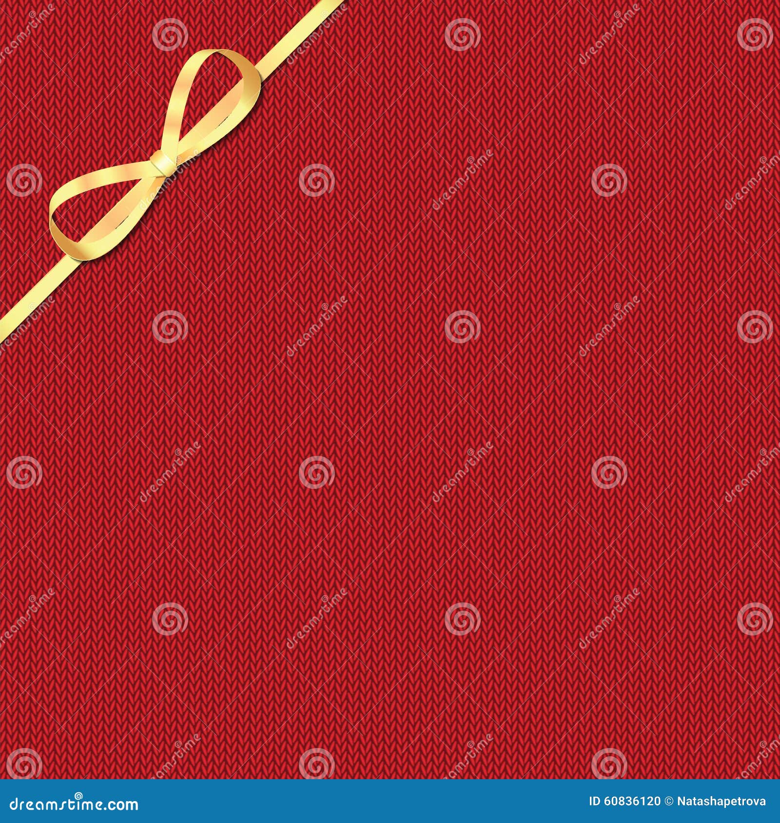 Abstract Knitted Pattern with Gold Ribbon Stock Vector - Illustration ...