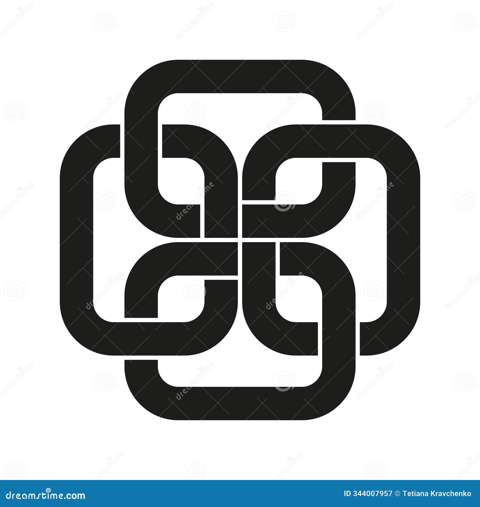 Abstract Knot Icon. Intertwined Lines Symbol. Complex Geometric Shape ...