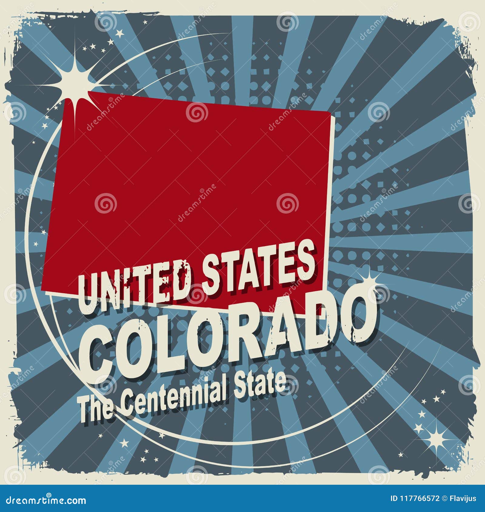 Abstract Label with Name and Map of Colorado Stock Vector ...