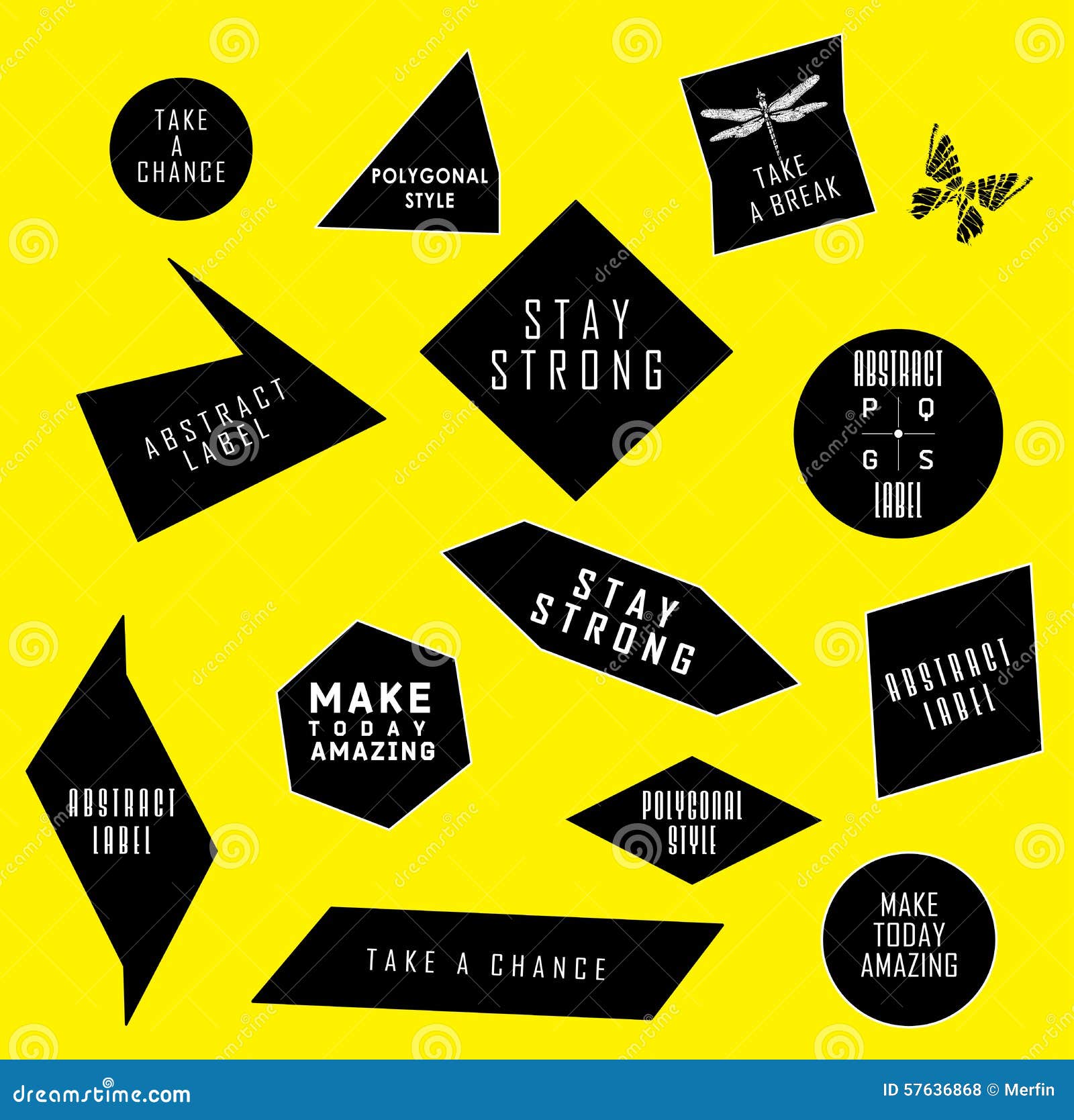 Abstract Labels with Quote Infographic Stock Vector - Illustration of ...