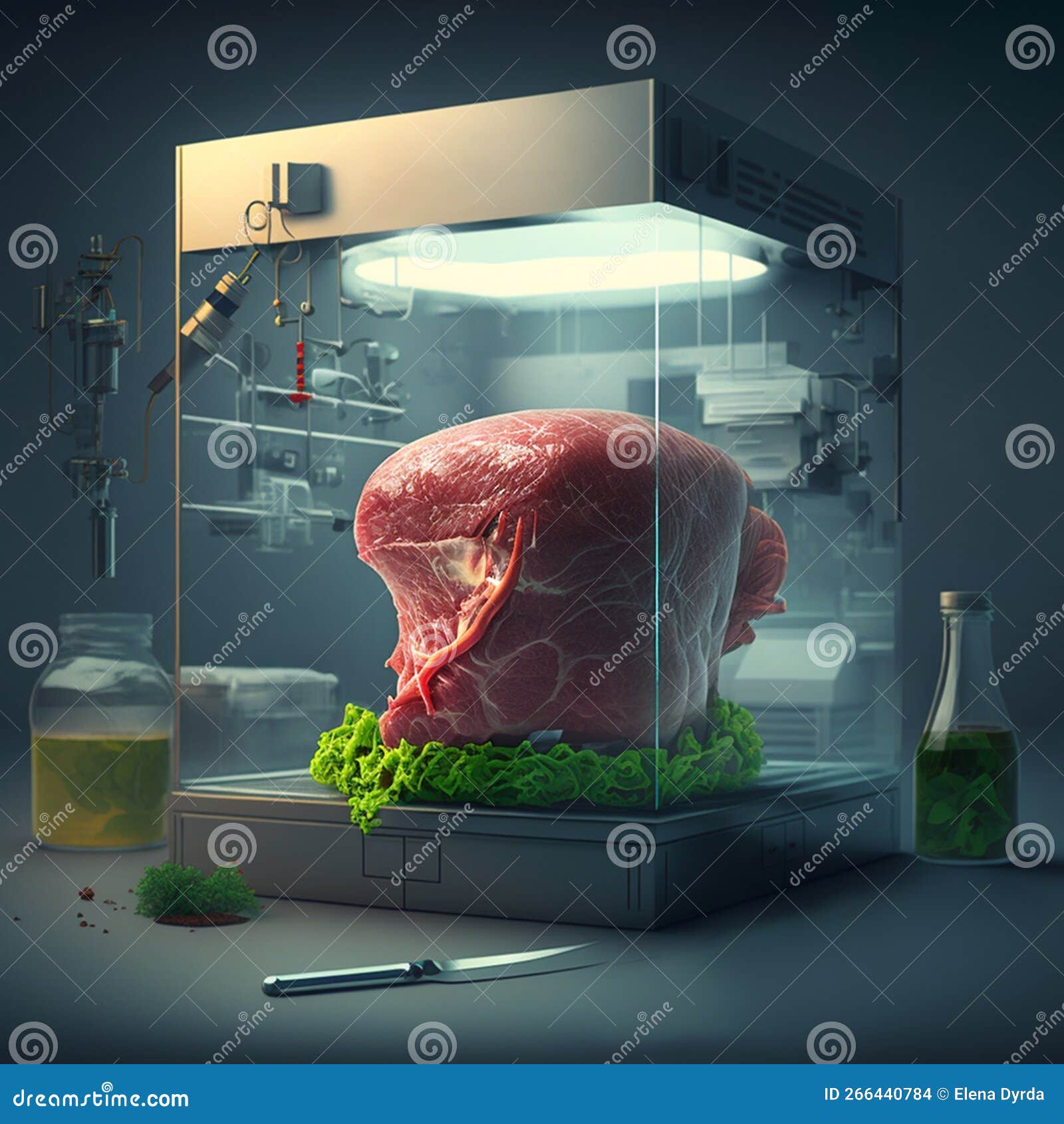 Abstract Laboratory for Making Artificial Meat from Plant Stem Cells ...
