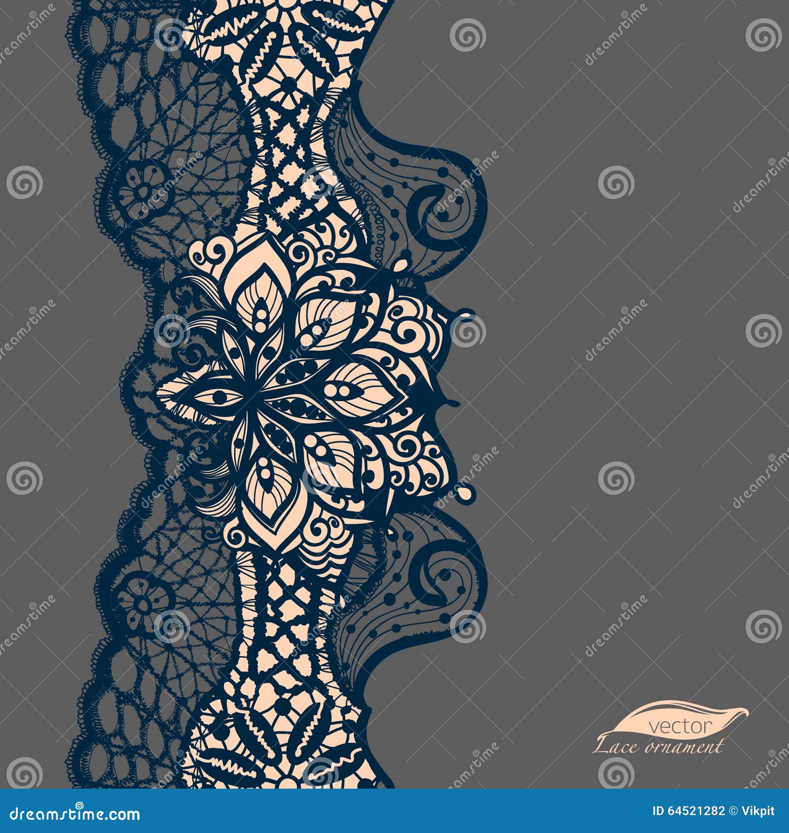 Abstract Lace Ribbon Seamless Pattern Stock Vector - Illustration of ...
