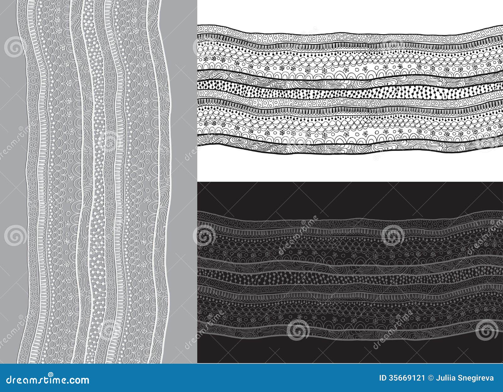 Abstract Lace Ribbon Seamless Pattern. Stock Vector - Illustration of ...