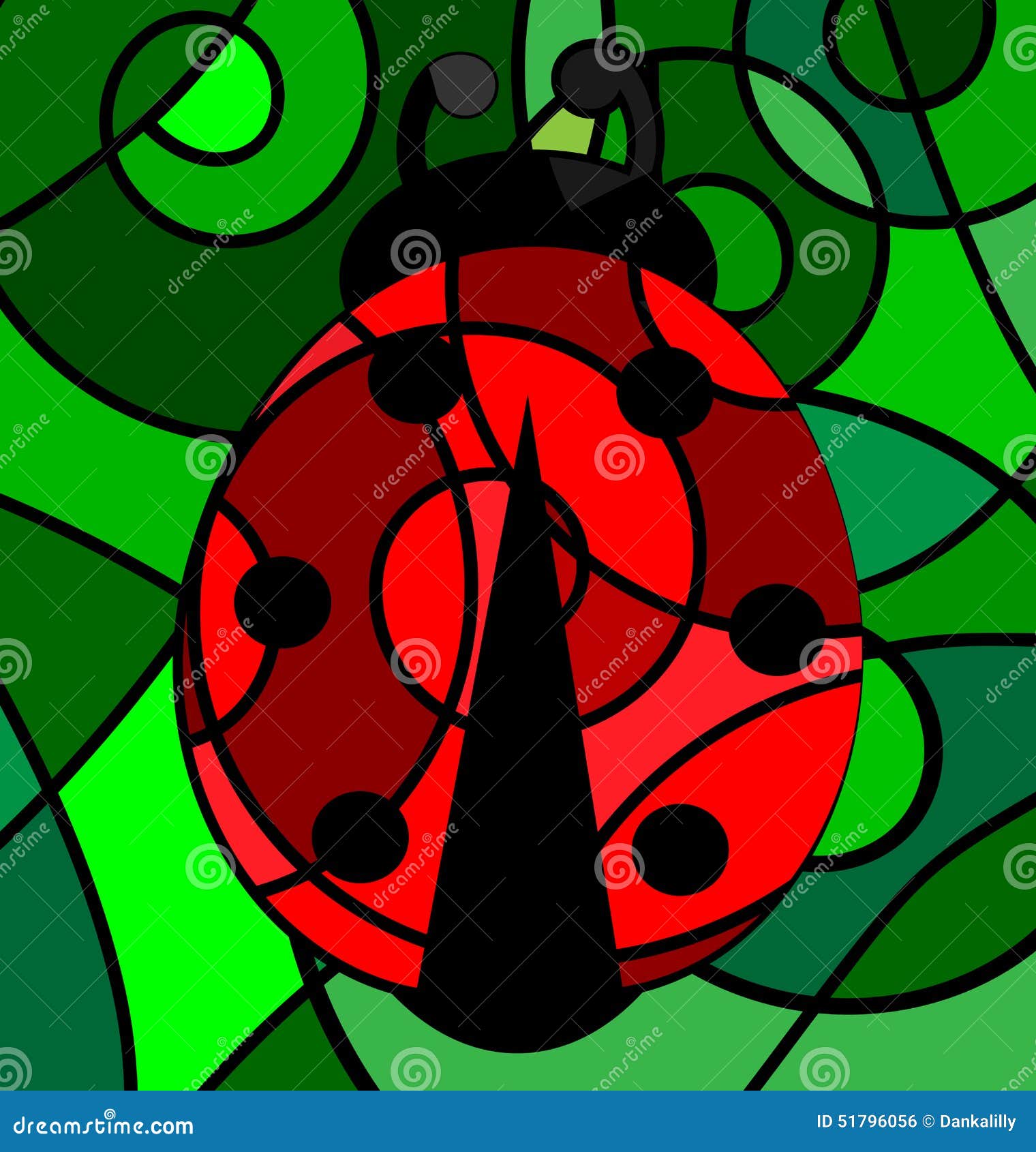 Abstract ladybug stock vector. Illustration of decoration - 51796056