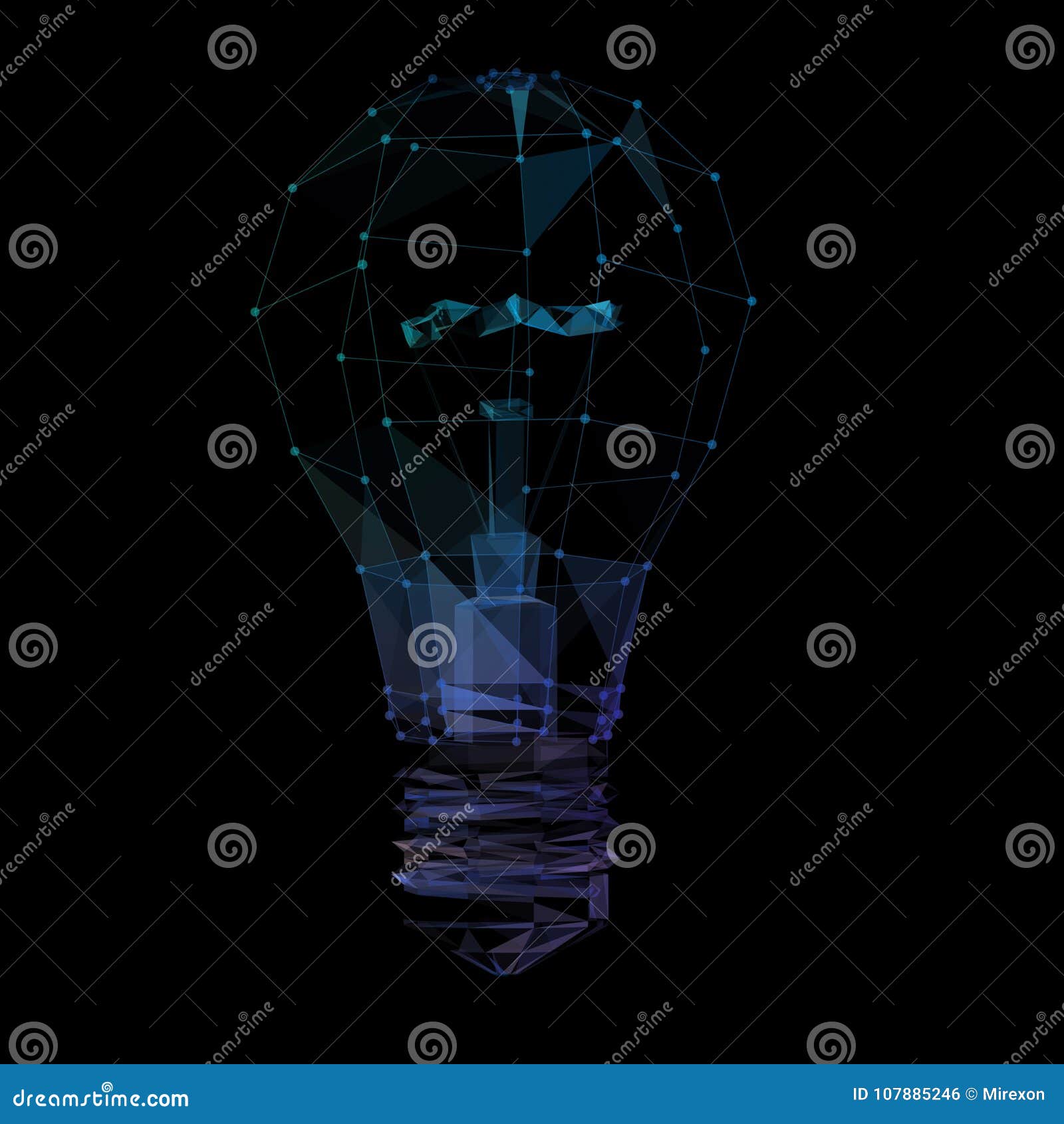 Abstract Lamp Bulb Polygonal, Geometry Triangle. Light Connection ...