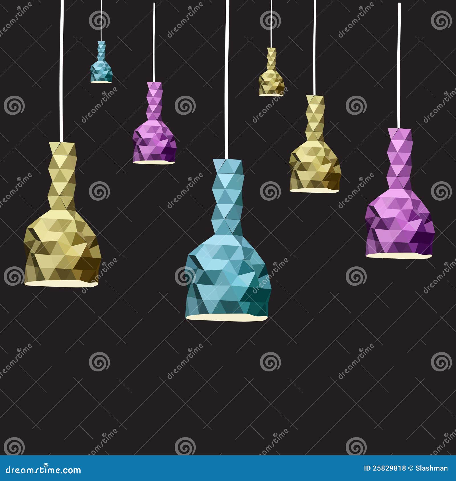 Abstract Lamp Set, Vector Illustration Stock Vector - Illustration of ...