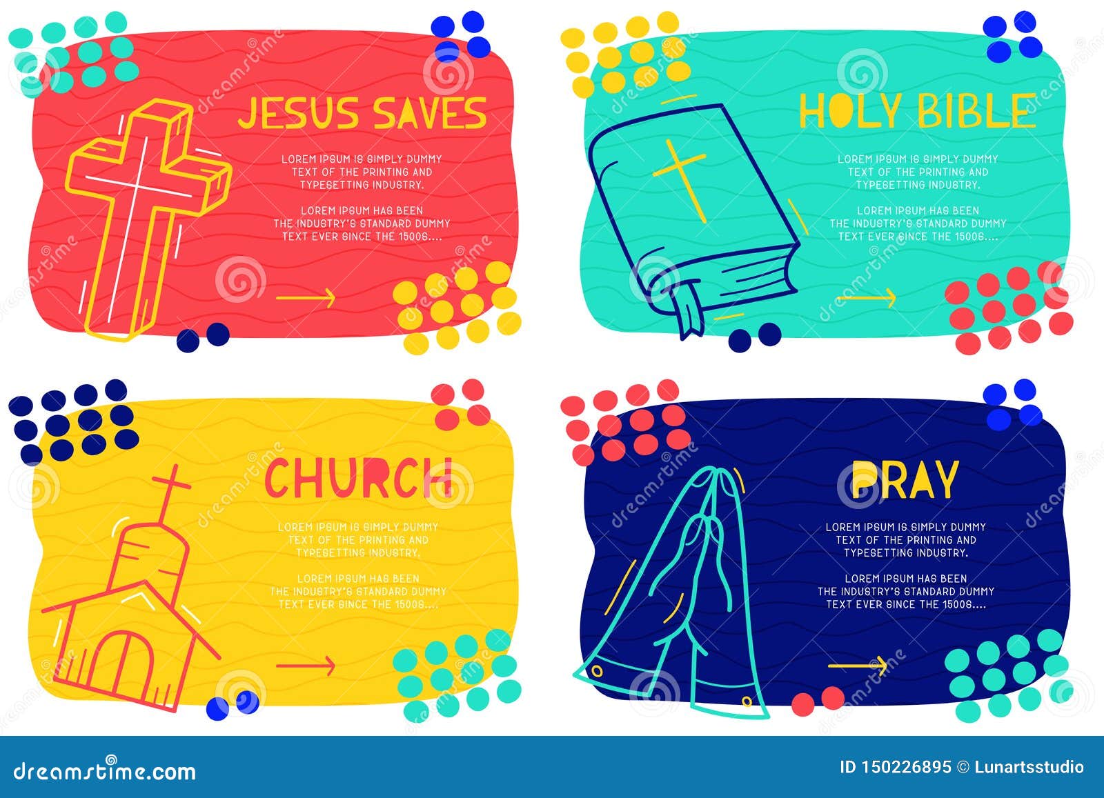 Abstract Landing Page Pattern with Different Element, Text Block and ...