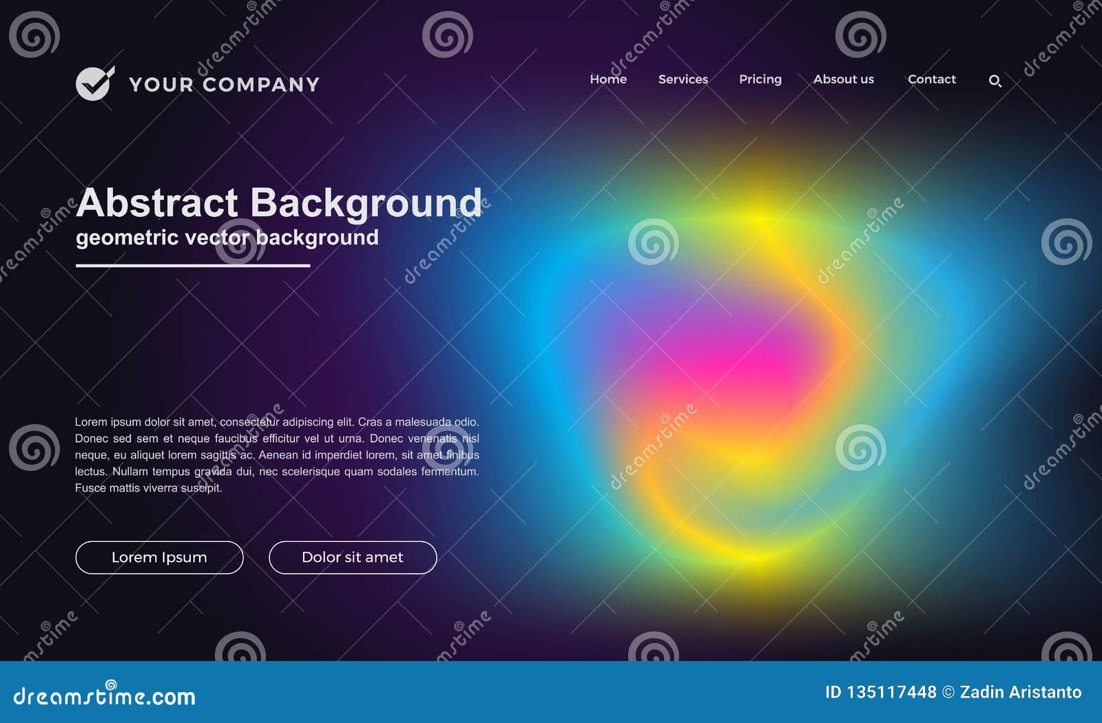 Abstract Landing Page Template with Colorful Gradient. Text Can Be ... Abstract Landing Page Template with Colorful Gradient. Text Can Be ...