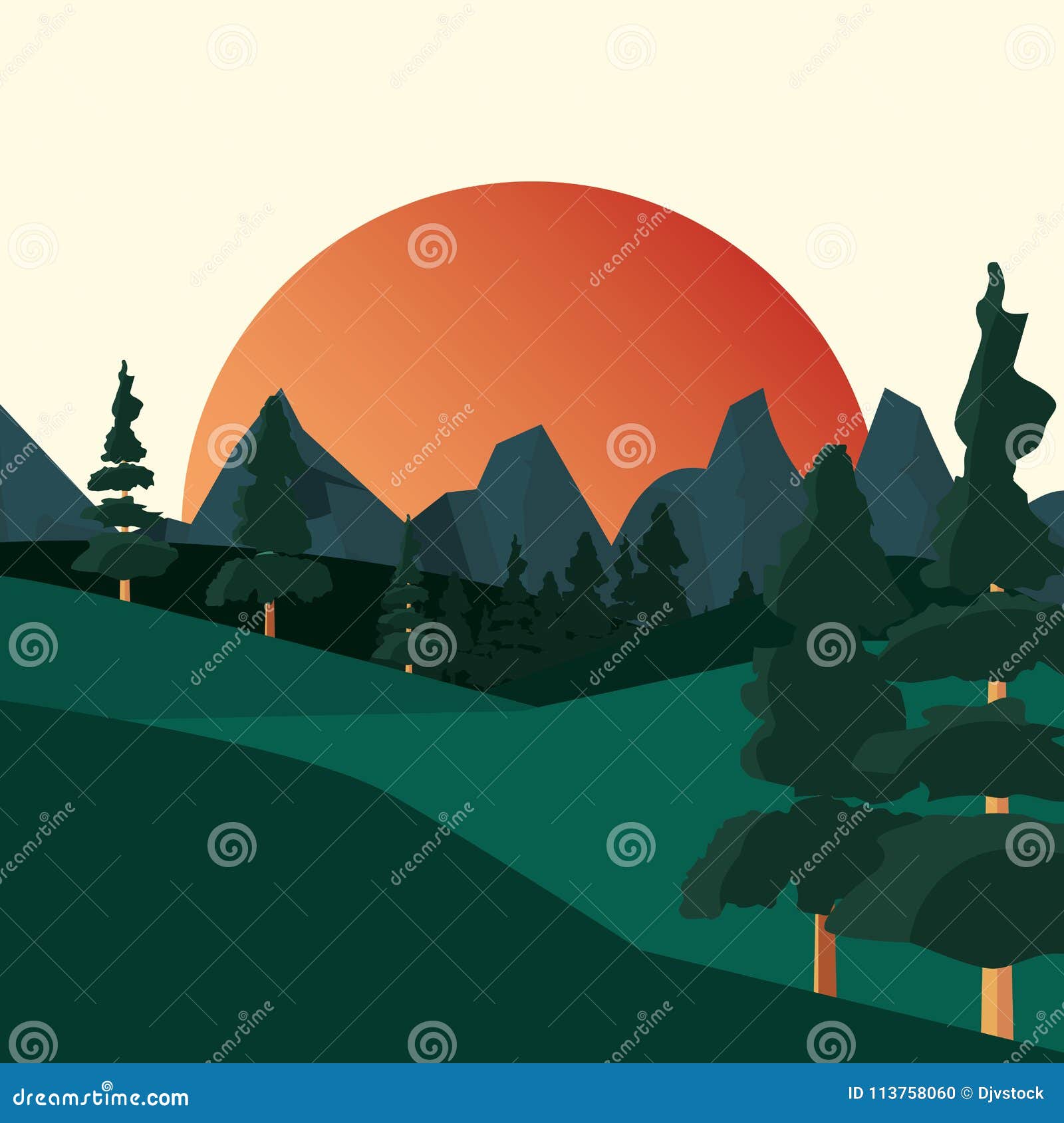 Abstract landscape design stock vector. Illustration of natural - 113758060
