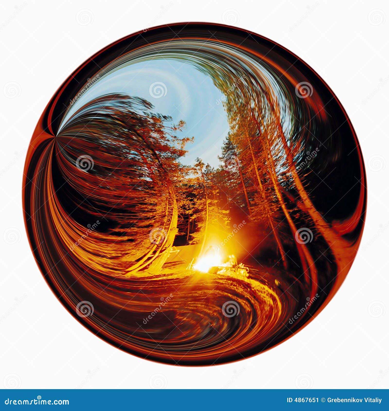 Abstract Landscape Inside of Circle. Stock Illustration - Illustration ...