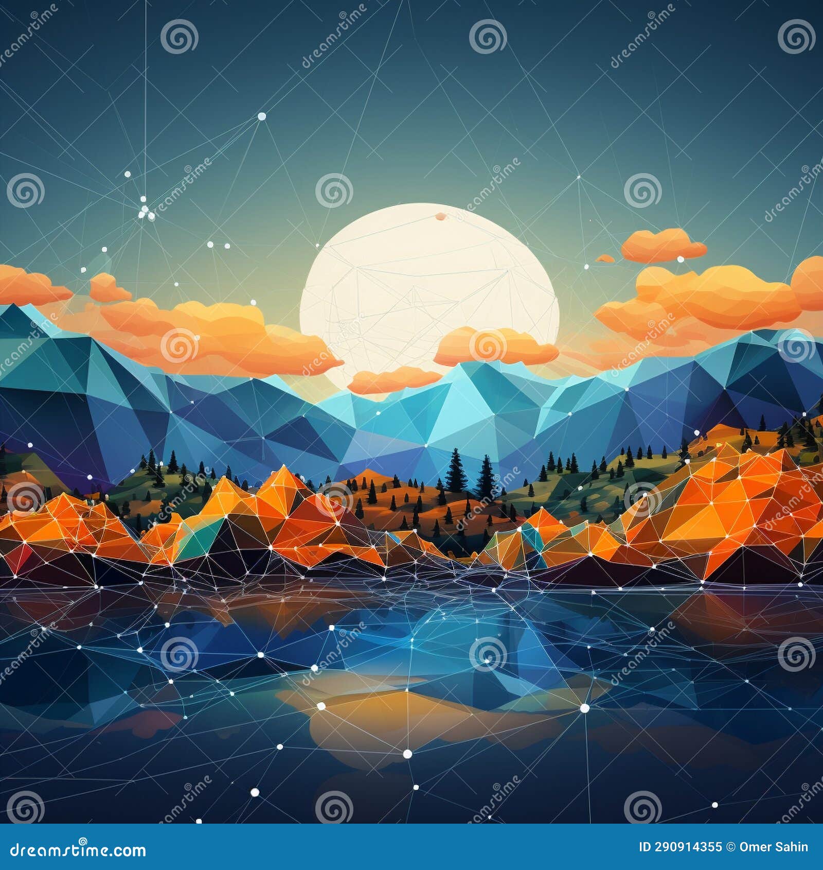 Abstract Landscape Inspired by Blockchain Stock Image - Image of nature ...