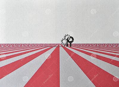 Abstract Landscape Retro Design Background Stock Illustration ...