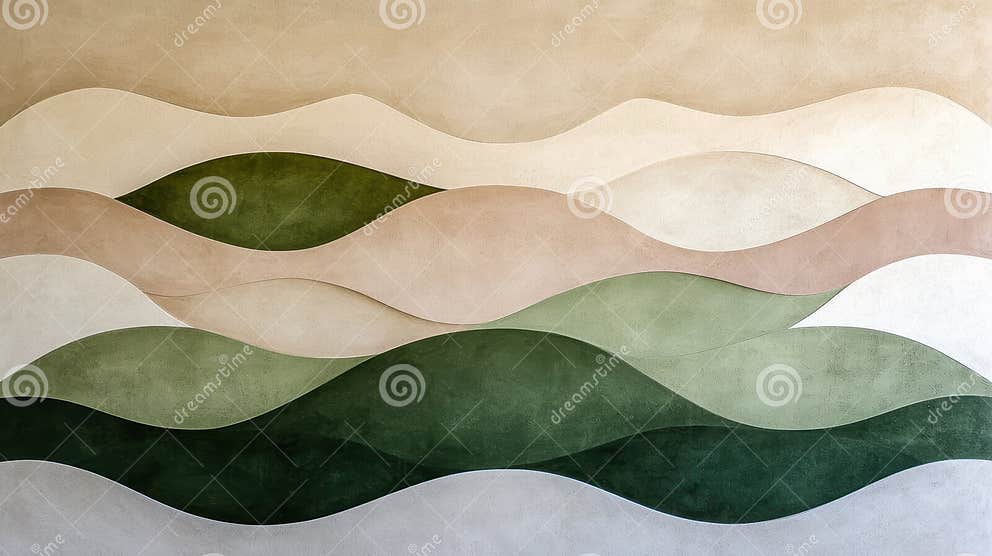 Abstract Landscape with Rolling Hills and Mountains Stock Illustration ...