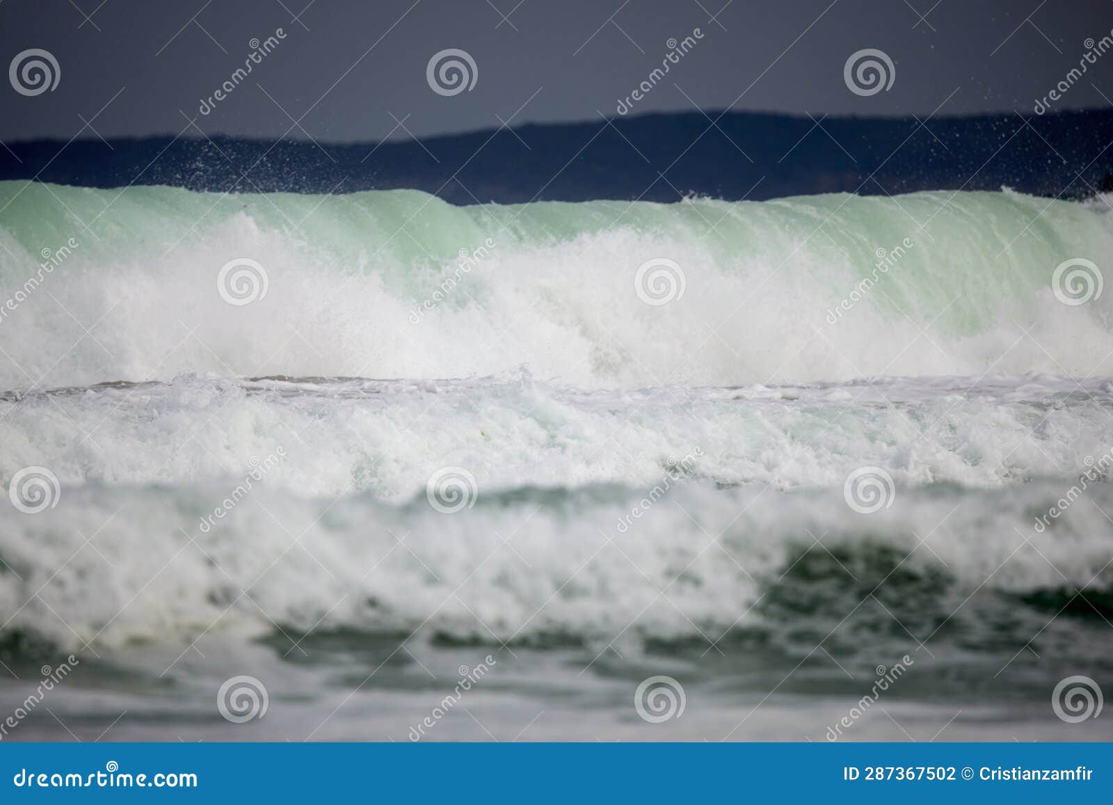 Abstract Landscape with Sea Waves at the Shore on a Windy Day Stock ...