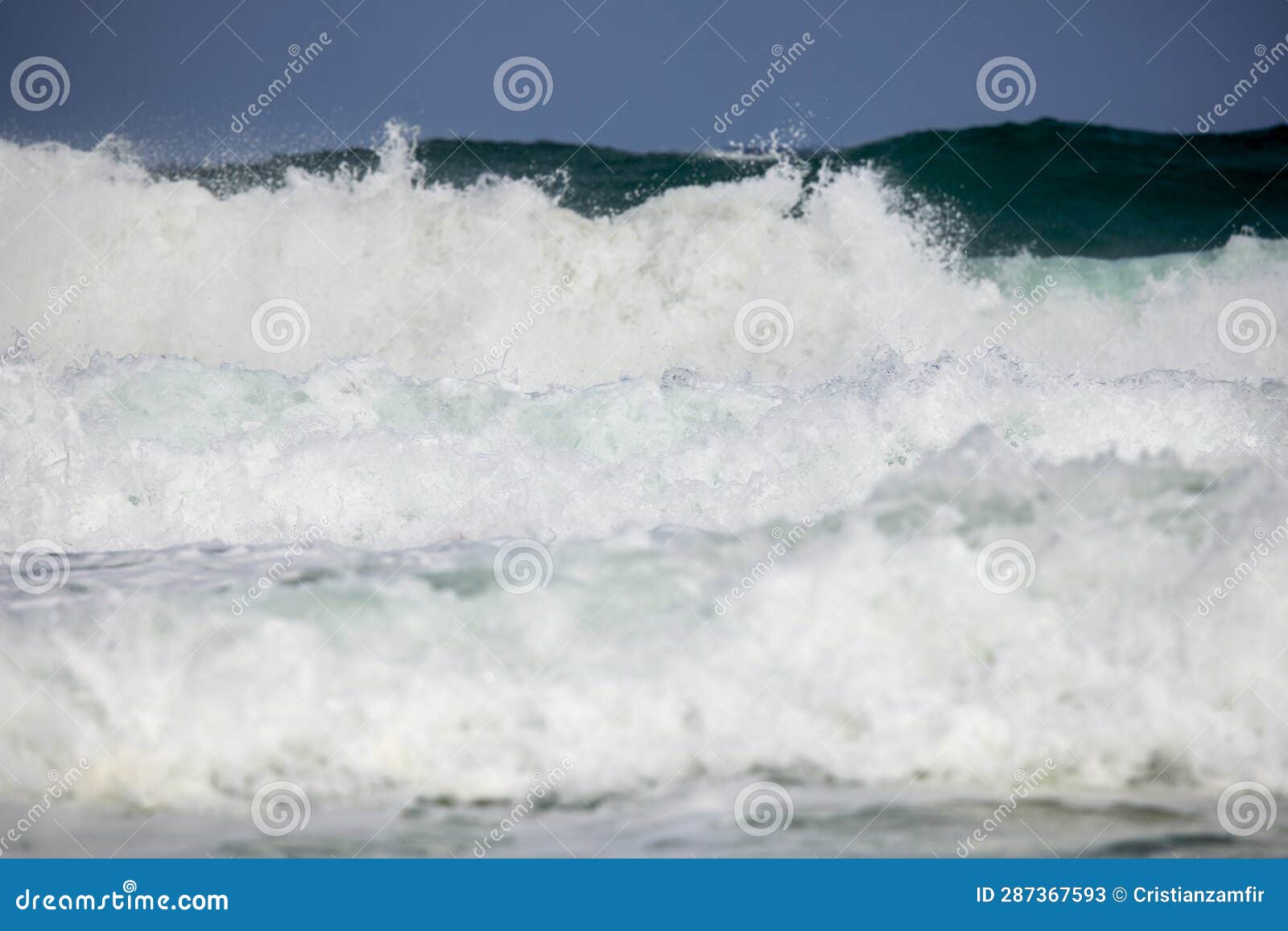 Abstract Landscape with Sea Waves at the Shore on a Windy Day Stock ...