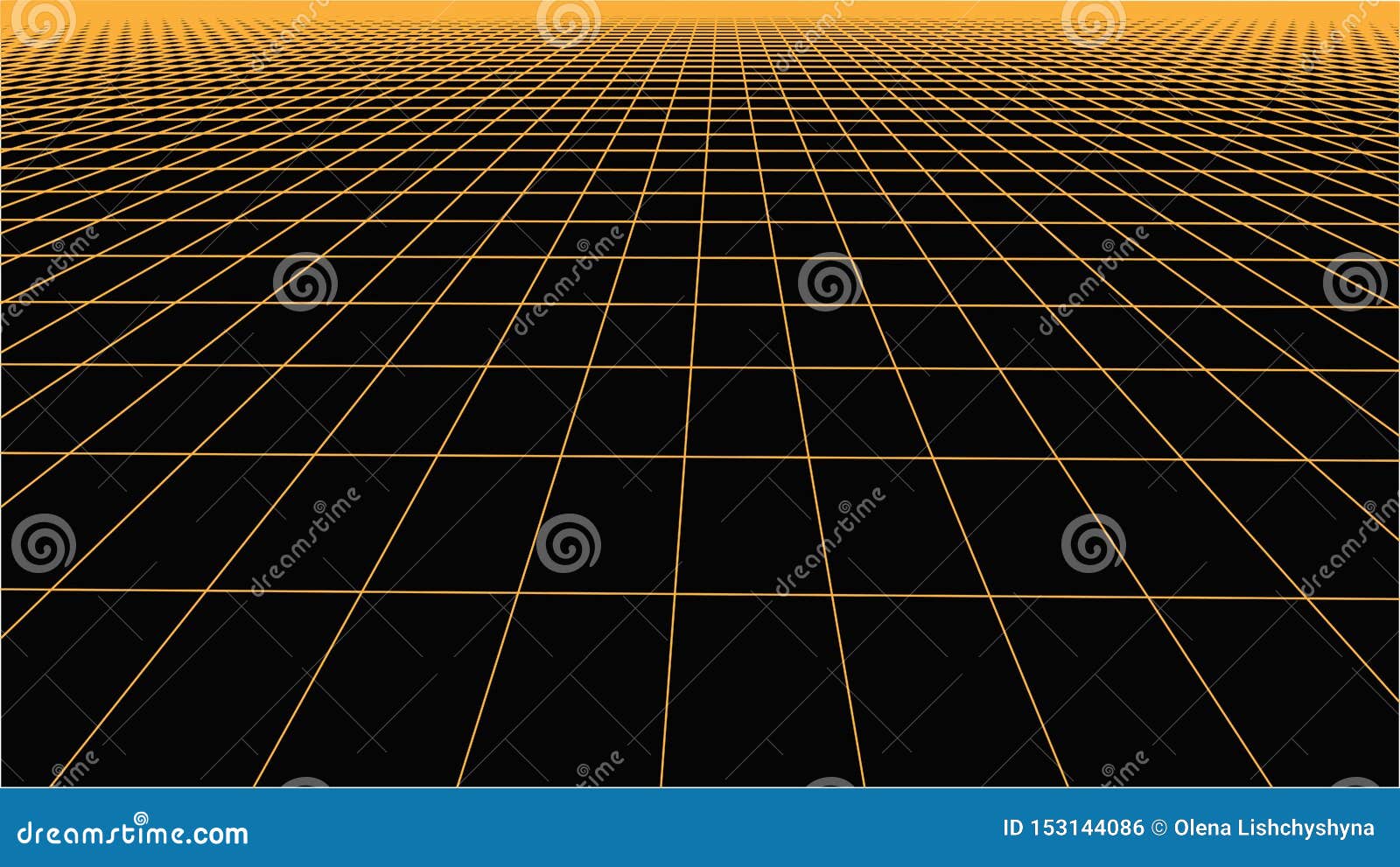 Abstract Frame Landscape. Vector Perspective Grid. 3d Mesh Stock ...