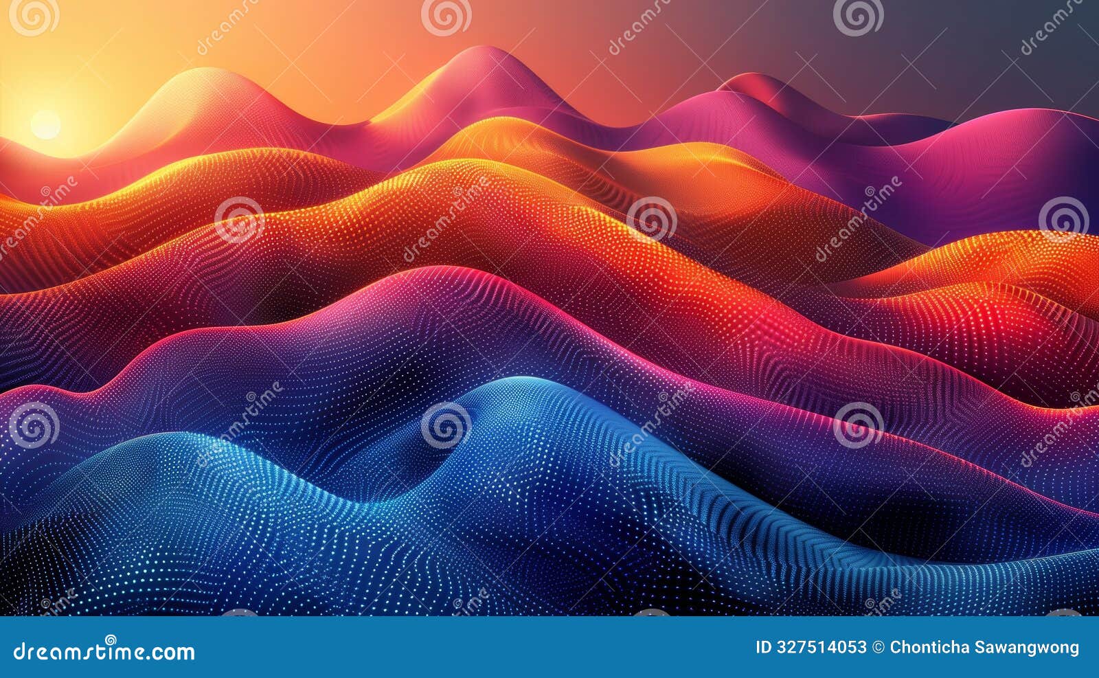 Undulating Hills In A Surreal Landscape Feature Vibrant Colors ...