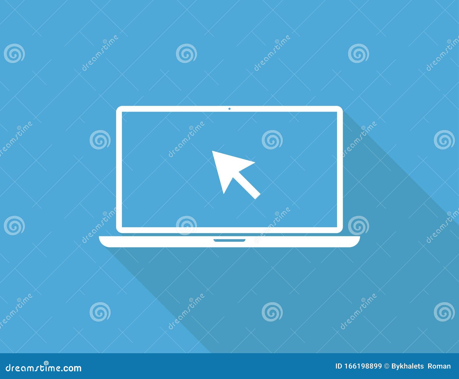 Laptop With Cursor Hand Drawn Outline Doodle Icon. Cartoon Vector ...