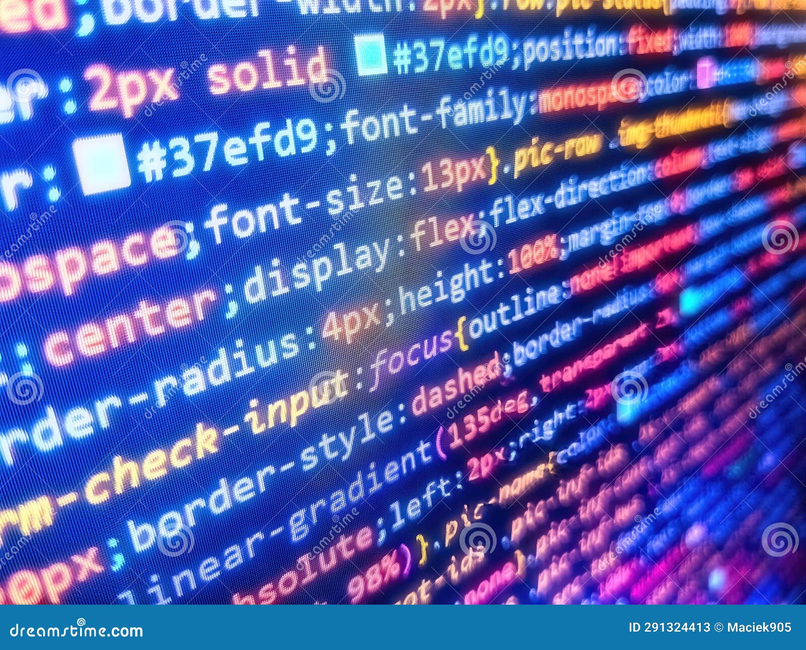 Abstract Laptop Screen Of Web Developer Software Development Lines Of Code Of A Software With