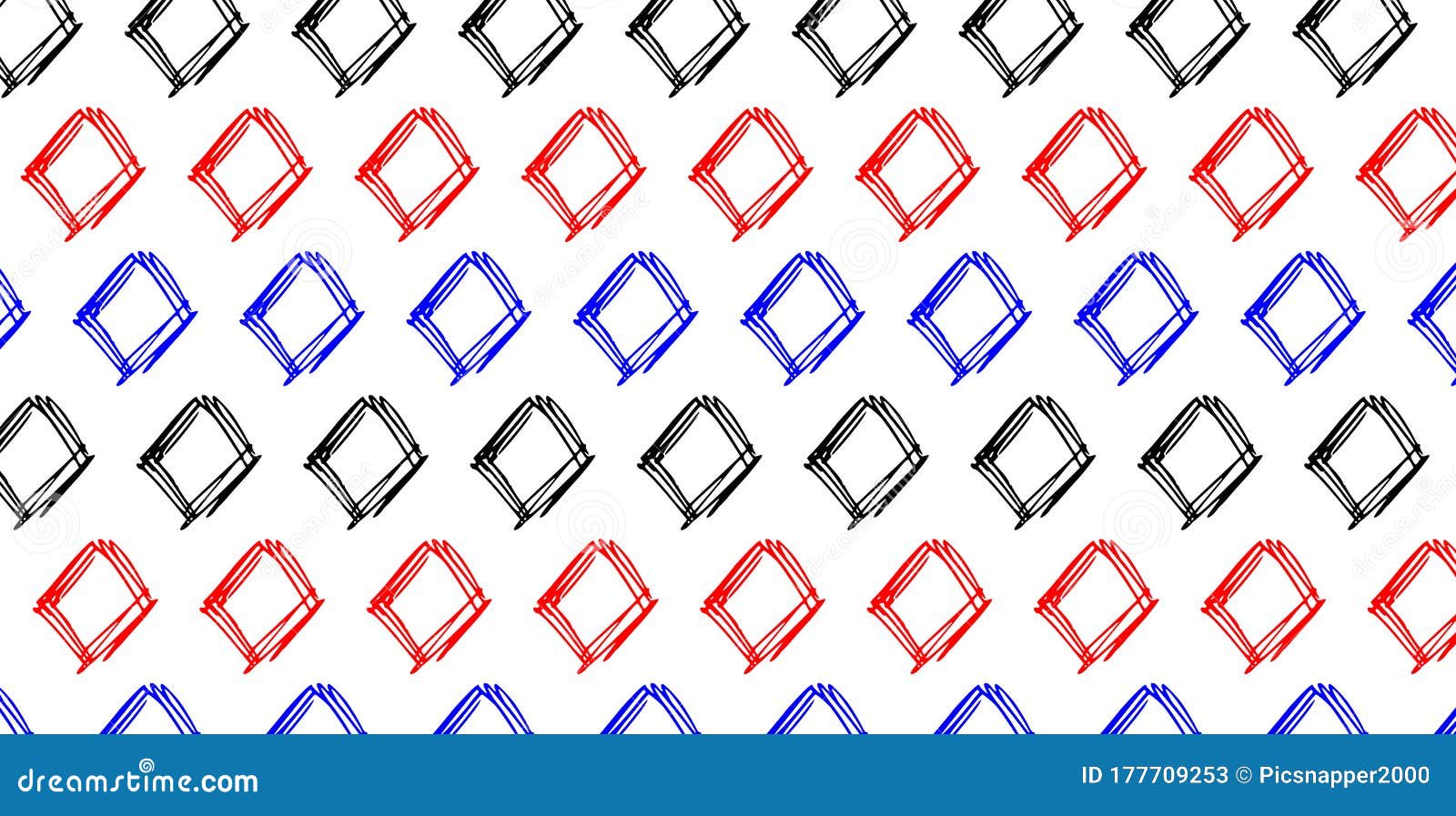 Abstract Large Diamonds Pattern in Blue, Black and Red Stock Image ...