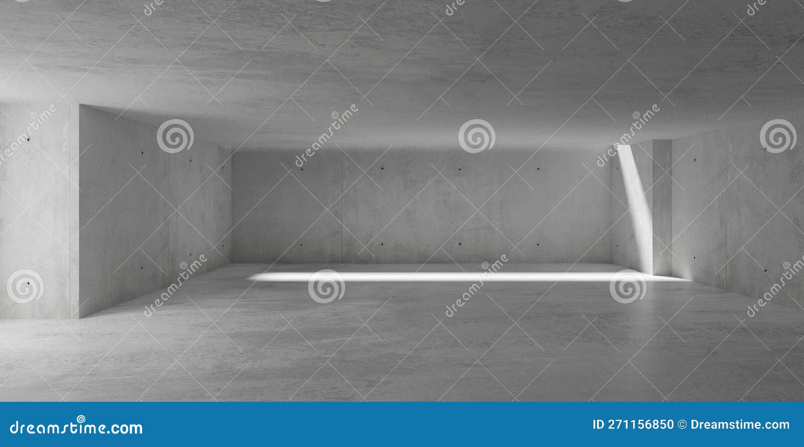 Abstract Large, Empty, Modern Concrete Room With Ramps, Indirect Light ...