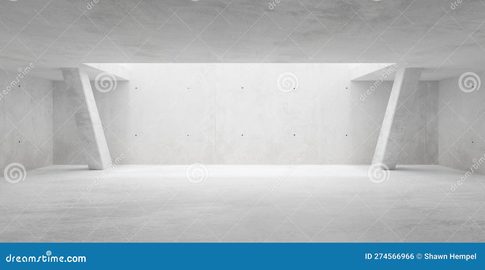 Empty Room With Concrete Walls And Opening In Ceiling