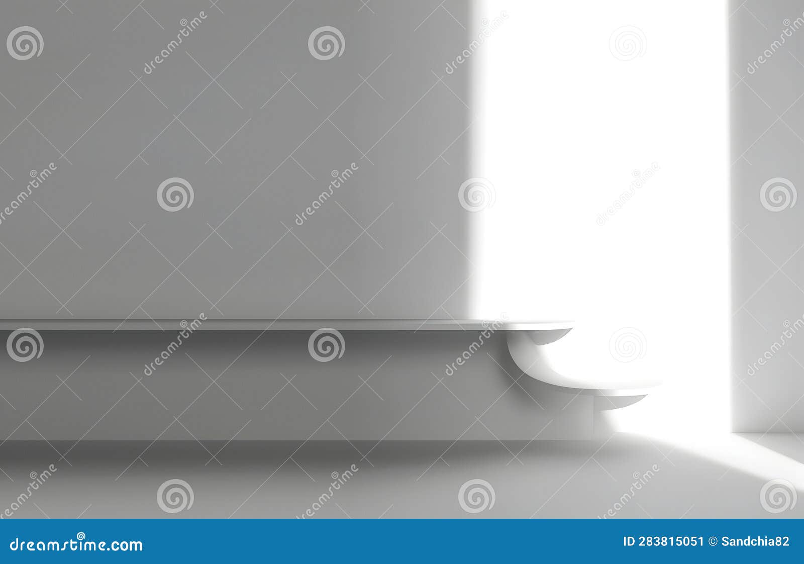 Abstract Large White Light Room Wall with Interesting Light Shadow and ...