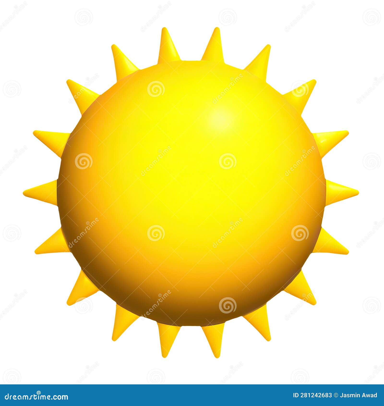 Abstract Large Yellow Sun with Rays Isolated on White Generative Ai ...