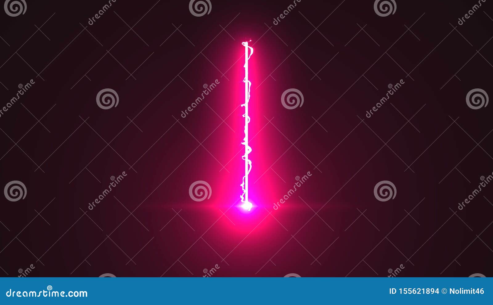 Abstract Laser Beam with Electricity Effect, 3d Rendering Background ...