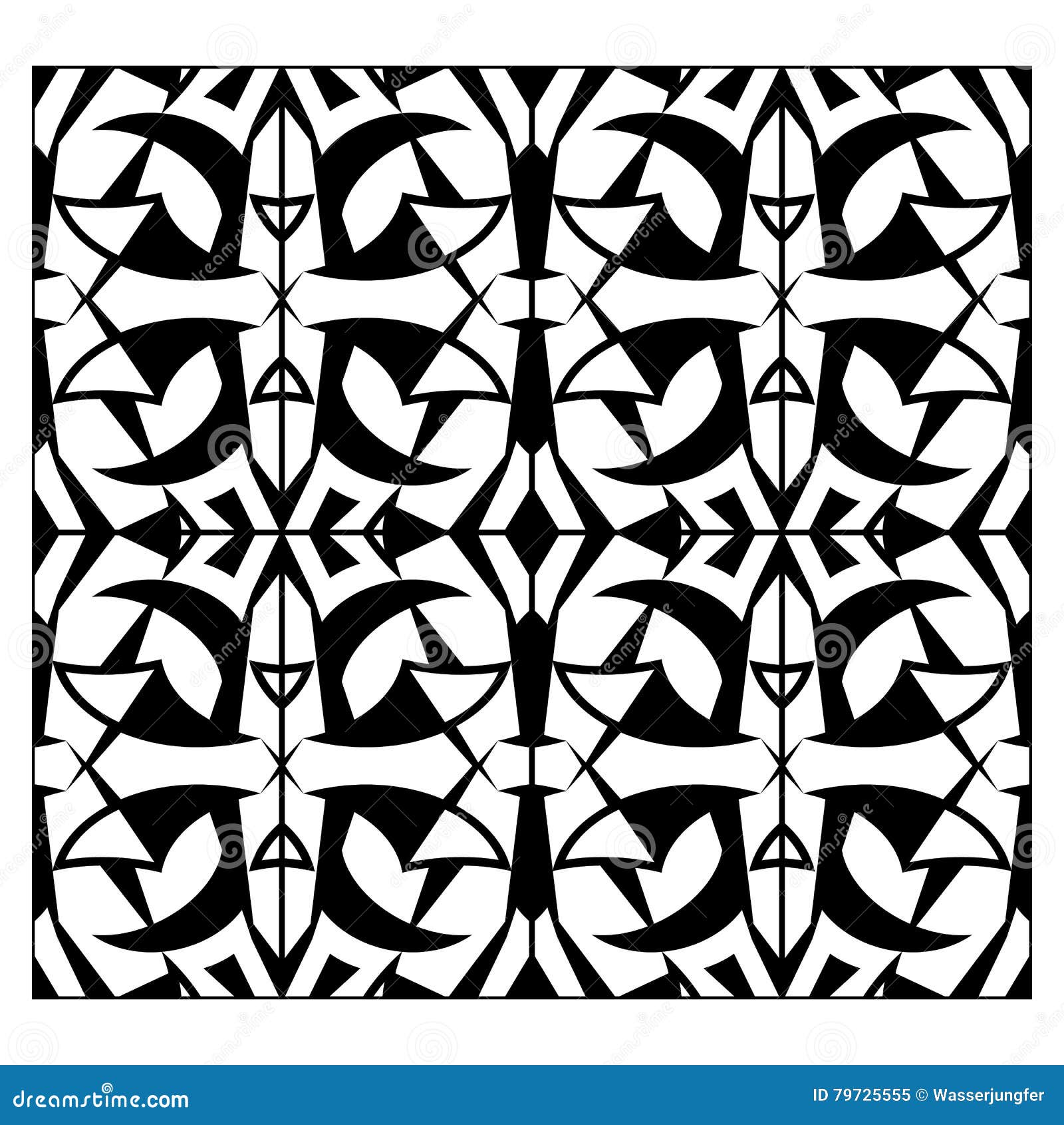 Abstract Lattice Monochrome Seamless Pattern Stock Vector