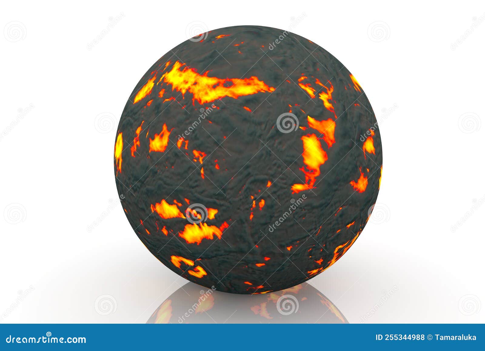 Abstract Lava Fire Ball on White Stock Illustration - Illustration of ...