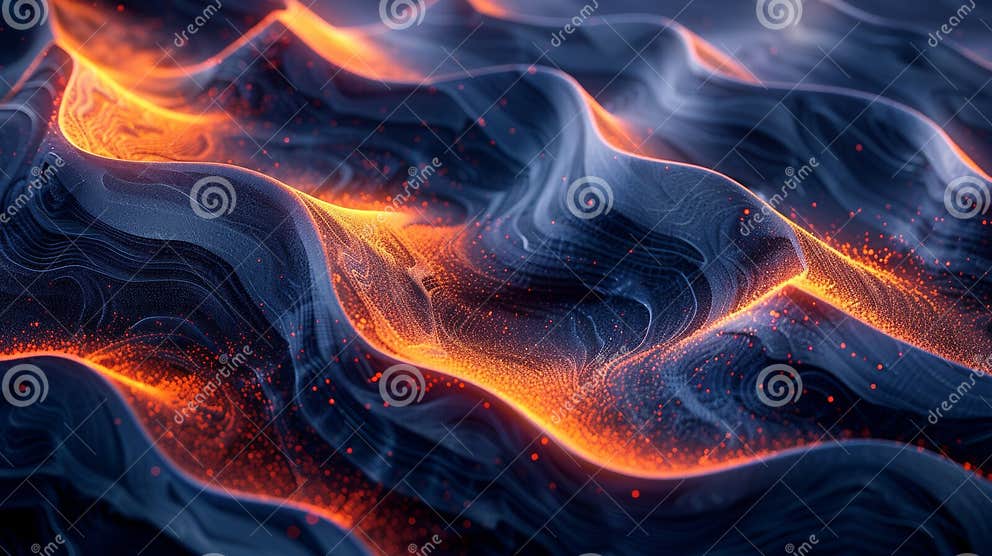 Abstract Lava Flow Pattern with Glowing Lights Stock Photo - Image of ...