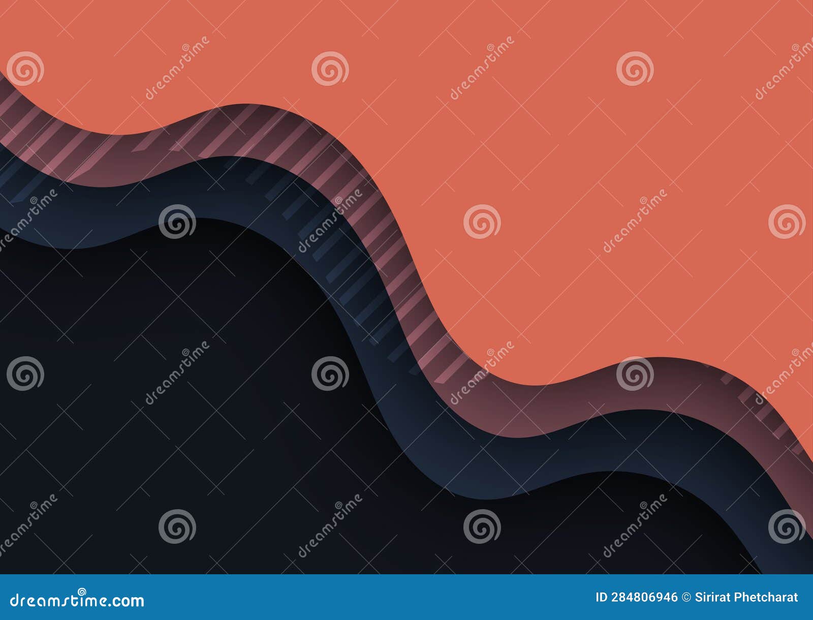 Abstract Layer Line Wave Orange Dark Presentation Background Stock ...