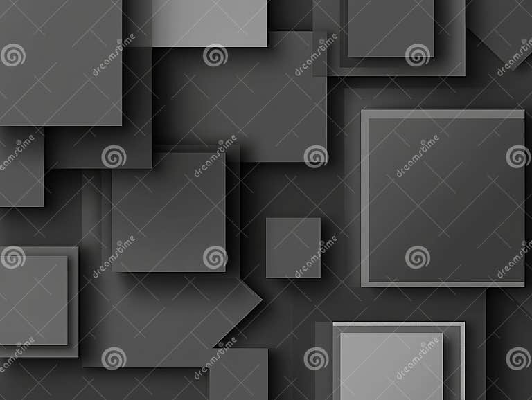 Layered Abstract Design with Grayscale Squares Stock Illustration ...