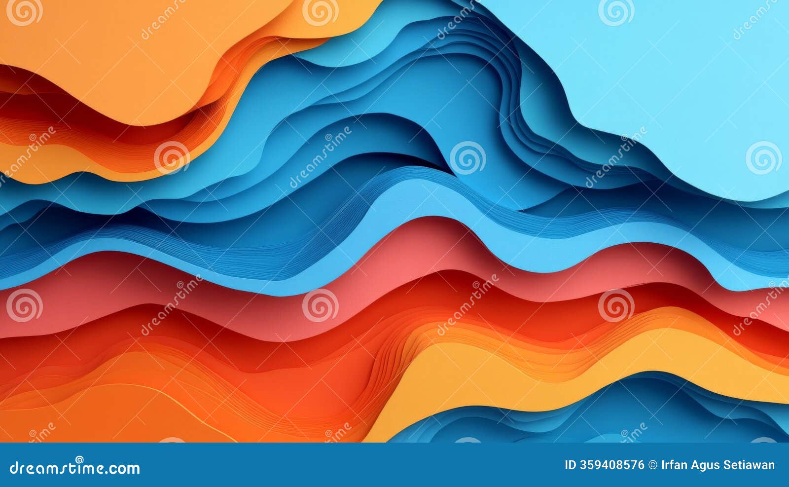 Abstract Layered Paper Wave Background Design Stock Illustration ...
